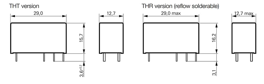 RT2 General Purpose Power PCB Relays - TE Connectivity / Schrack | Mouser